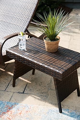 Signature Design by Ashley Kantana Casual Outdoor End Table, Dark Brown