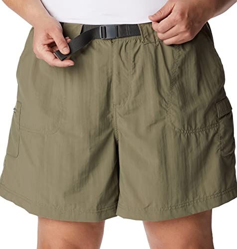 Columbia Women's Sandy River Cargo Short, Breathable, UPF 30 Sun Protection, Stone Green, Large