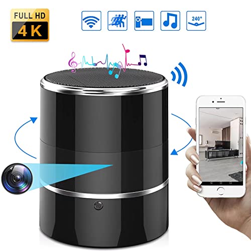 Aipmoz Hidden Camera with 32G SD Card, Spy Camera in Bluetooth Speaker,240°Viewing Angle,Motion Activated,Nanny Cams Wireless with Cell Phone App, camaras espias ocultas 4K for Home Security(2.4/5Ghz)