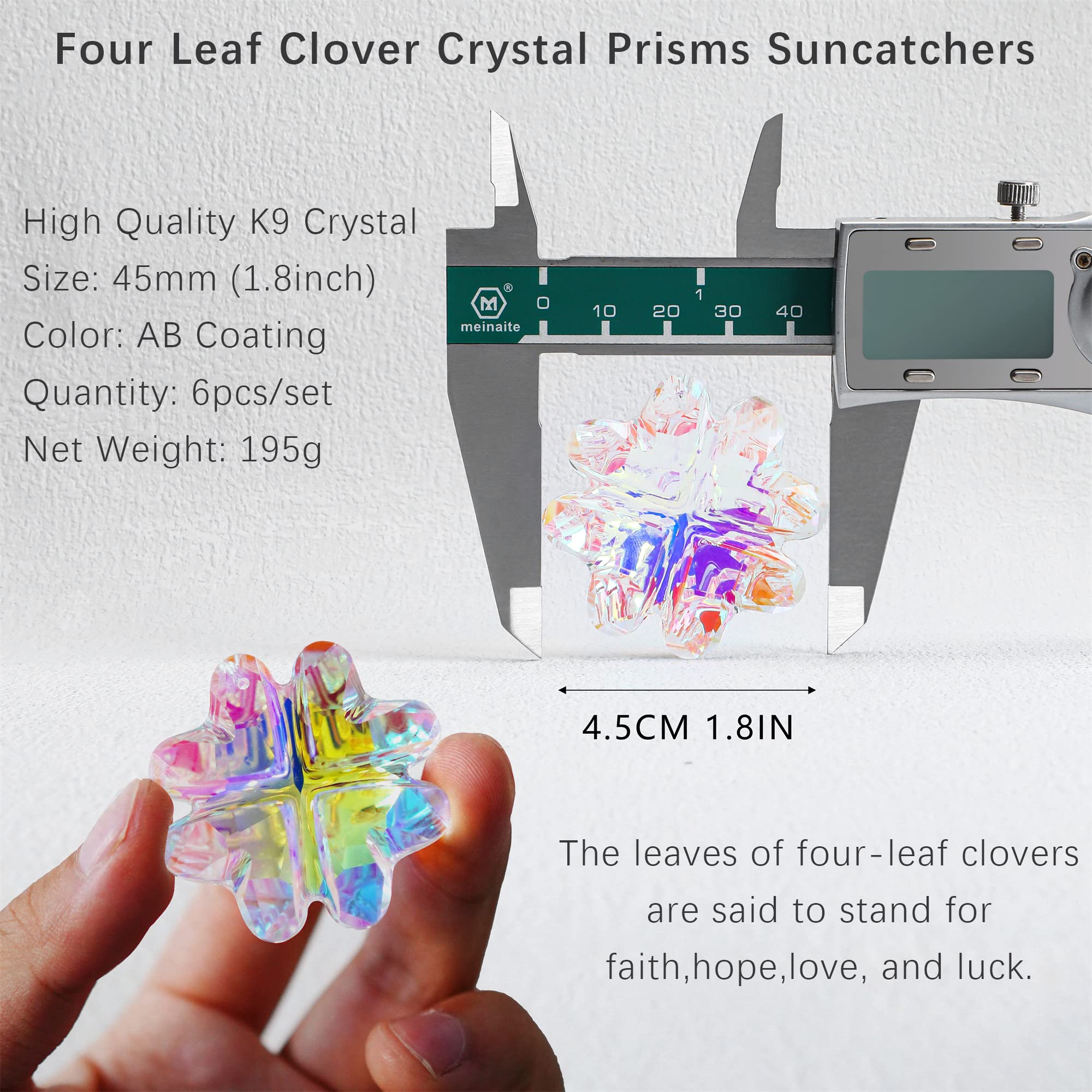 9pcs AB Coating Hanging Crystals Rainbow Crystal Prisms Suncatchers