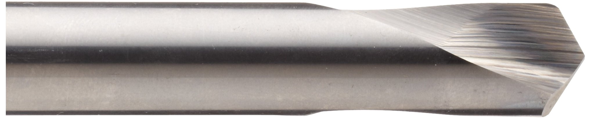 Chicago Latrobe 790 Solid Carbide Spotting Drill Bit, Regular Length, Uncoated (Bright) Finish, Round Shank, Right-Hand Spiral Flute, 120 Degree Conventional Point, 1/4" Size