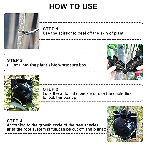 9pcs Plant Rooting Ball, Plant Root Device Growing Box, Assisted Cutting High-Pressure Propagation Ball, Reusable Grafting Controller Air-Layering for Plants Asexual Reproduction(3L+3M+3S, Black)