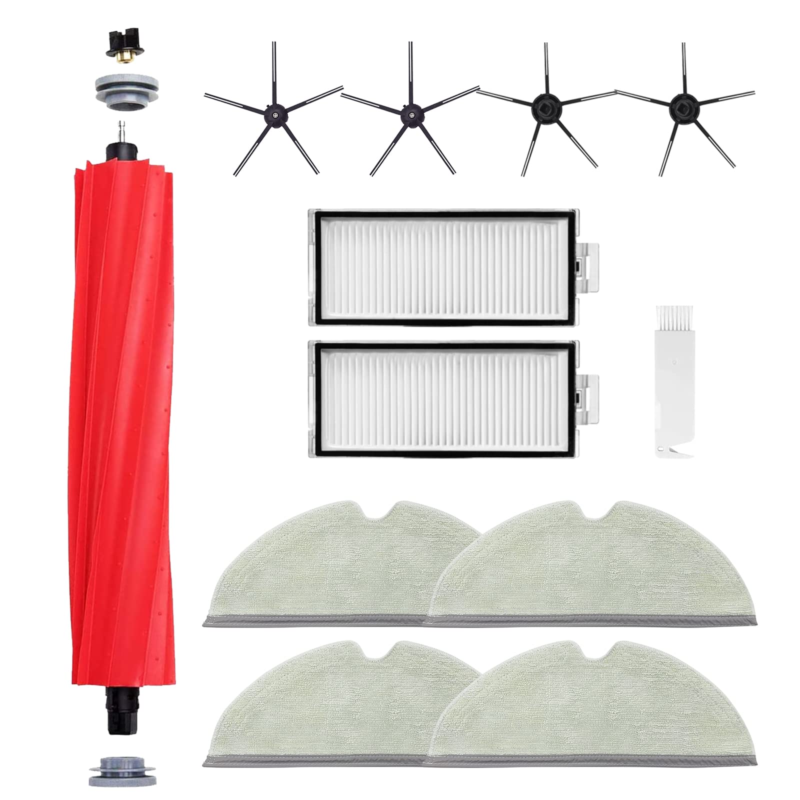 Home Times Accessories Roller Brush Knit Set for Roborock Q7Max+/Q7 Series Vacuum Spare Parts (4 Mop Pads+1 Main Brush+2 Hepa Filters+4 Side Brush) âŚ