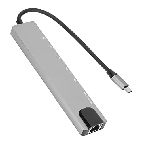 8 in 1 USB C Hub, 87W PD USB C Fast Charging, Portable USB C Converter with 4K, USB C to HDMI, Ethernet Port, , SD/TF Card Reader, for Linux/Windows XP/Vista/ 10