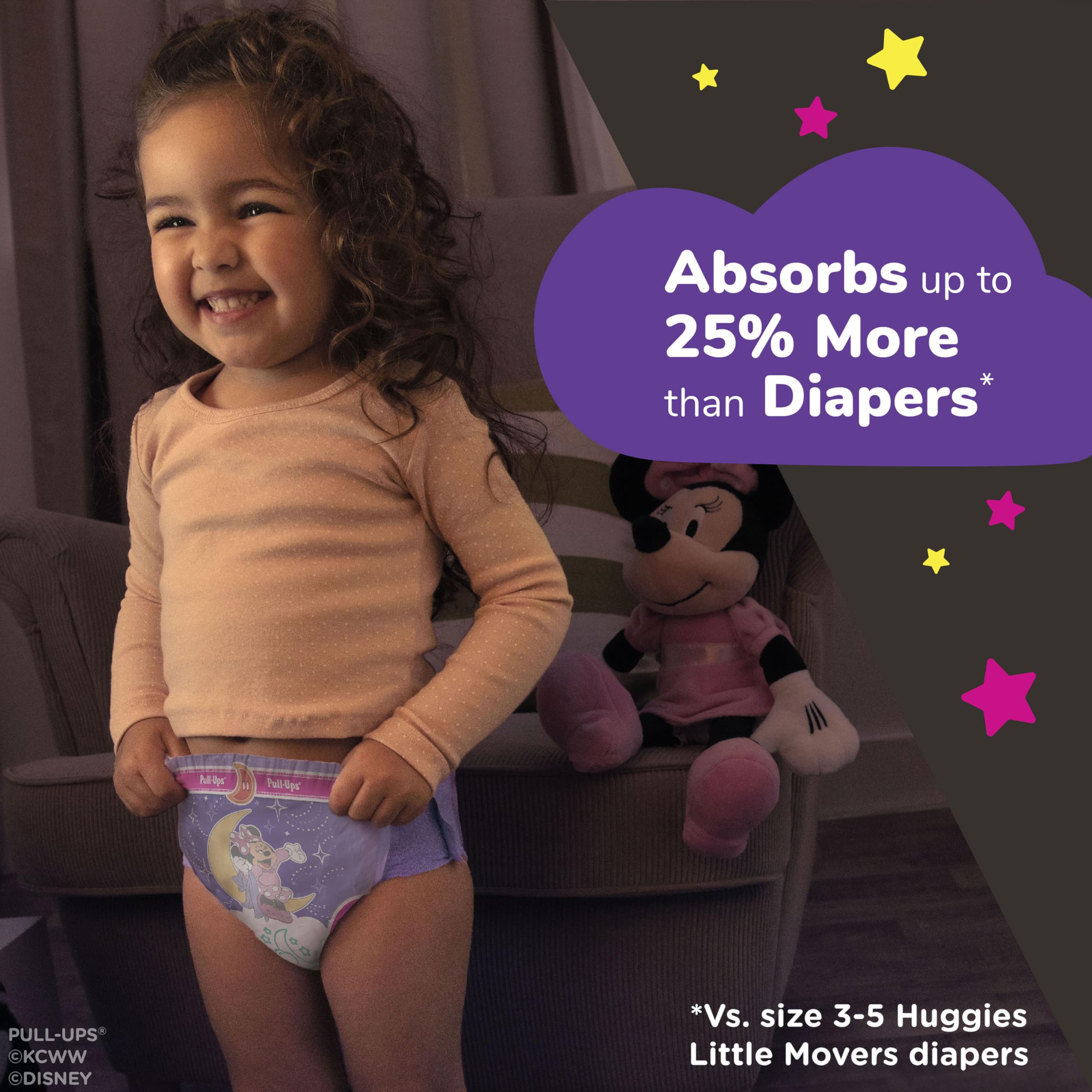 Pull-Ups Girls Training Pants Day and Night Bundle: Pull-Ups Girls' Training Pants, Size 3T-4T, 112ct (4 packs of 28) & Pull-Ups Girls' Nighttime Training Pants, Size 3T-4T, 60 Ct (Packaging May Vary)