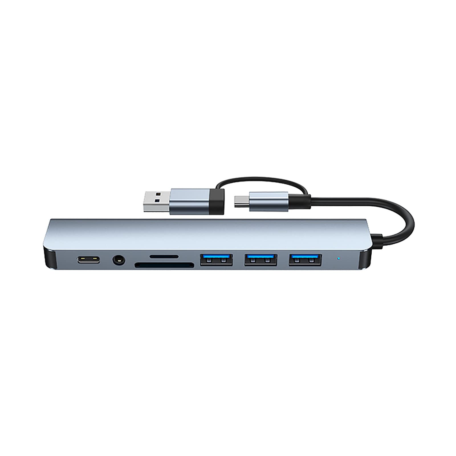 8 in 1 USB-C Hub, with 100W Power Output, 4K 60Hz HDMI Port, 10Gbps USB C and 2 USB A Data Ports, Ethernet Port, MicroSD & SD Card Reader, Household Office Necessities
