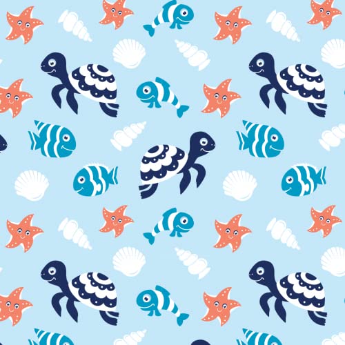 GROW WILD Changing Pad Cover 3 Pack | Soft & Stretchy Jersey Cotton | Baby Changing Table Pad Cover | Diaper Changing Pad Covers for Girls or Boys | Wipeable Sheets | White Blue Turtle Whale Ocean