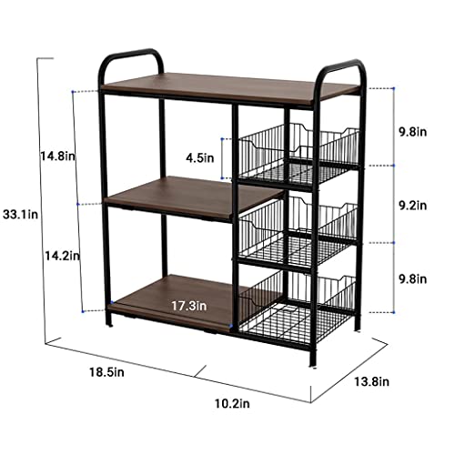 JYDQM Rolling Cart with Wheels Shelf Metal Trolley Shelving Microwave Oven Shelf Utility Bathroom Mobile Storage Rack
