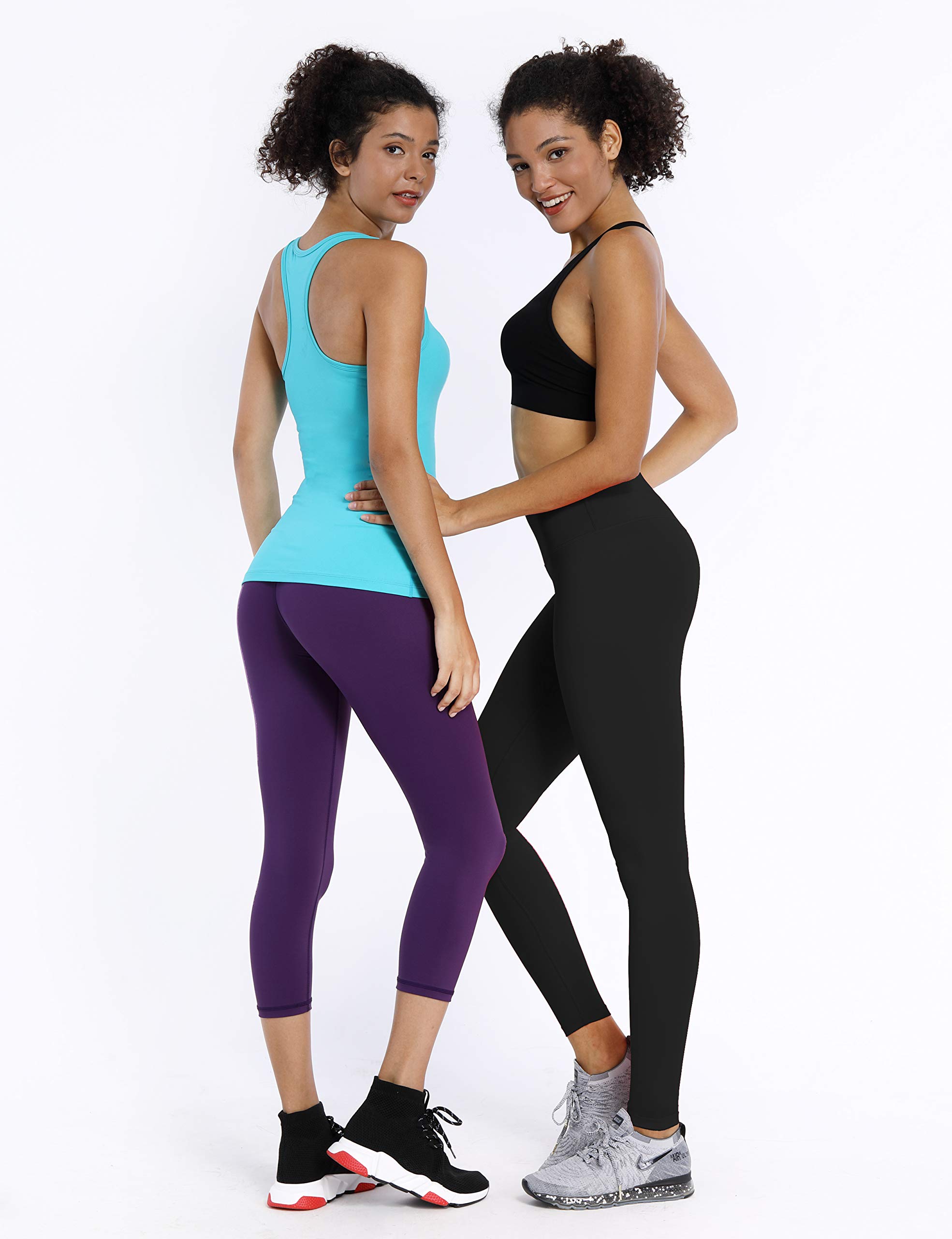 BUBBLELIME 4 Styles 25"/26"/27"/28" High Waist Yoga Pants Running Workout Leggings - Basic_Black X-Small-27 Inseam