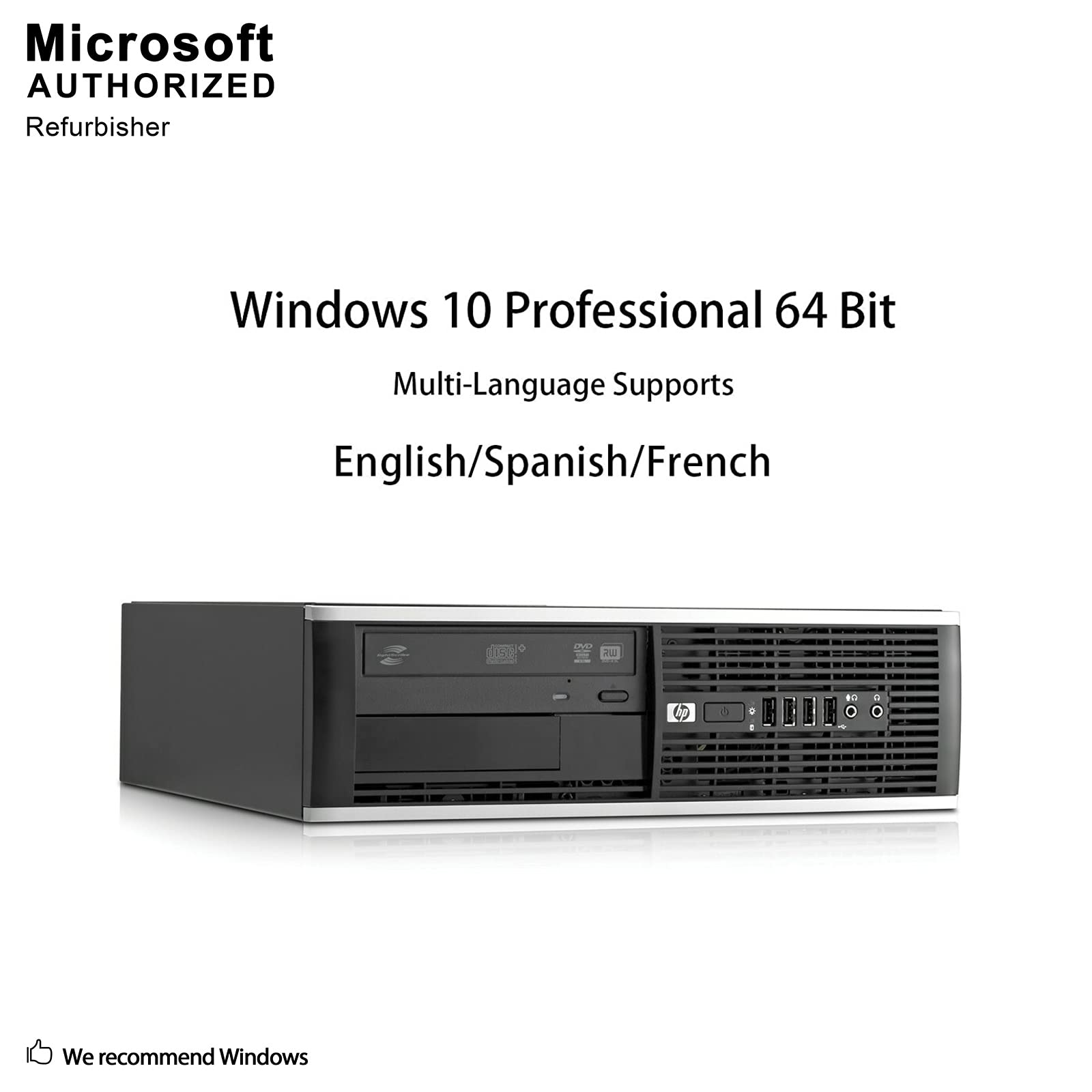 HP 6300 Pro Small Form Factor Business Desktop Computer, Intel Core i5 Quad Core Processor up to 3.6GHz, 16GB DDR3 RAM, 2TB HDD, DVD, Windows 10 Professional (Renewed)