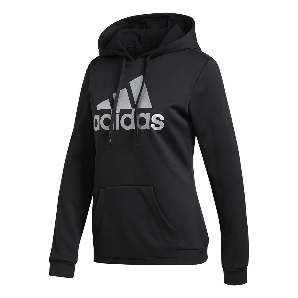 adidas womens Game & Go Pullover Hoodie Chalk White/Metallic Gold Large