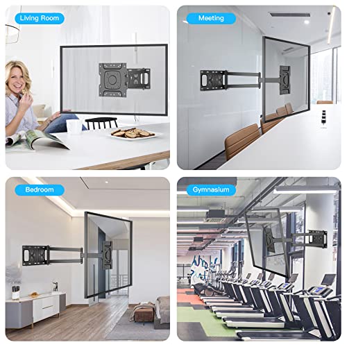 FORGING MOUNT Corner TV Wall Mount with 25.6inch Long Arm,Full Motion TV Mount Swivel and Tilt,Fit for 13-43”TVs,Monitor Wall Mount with Max VESA 200x200mm,16” Wood Studs,Holds up to 77lbs