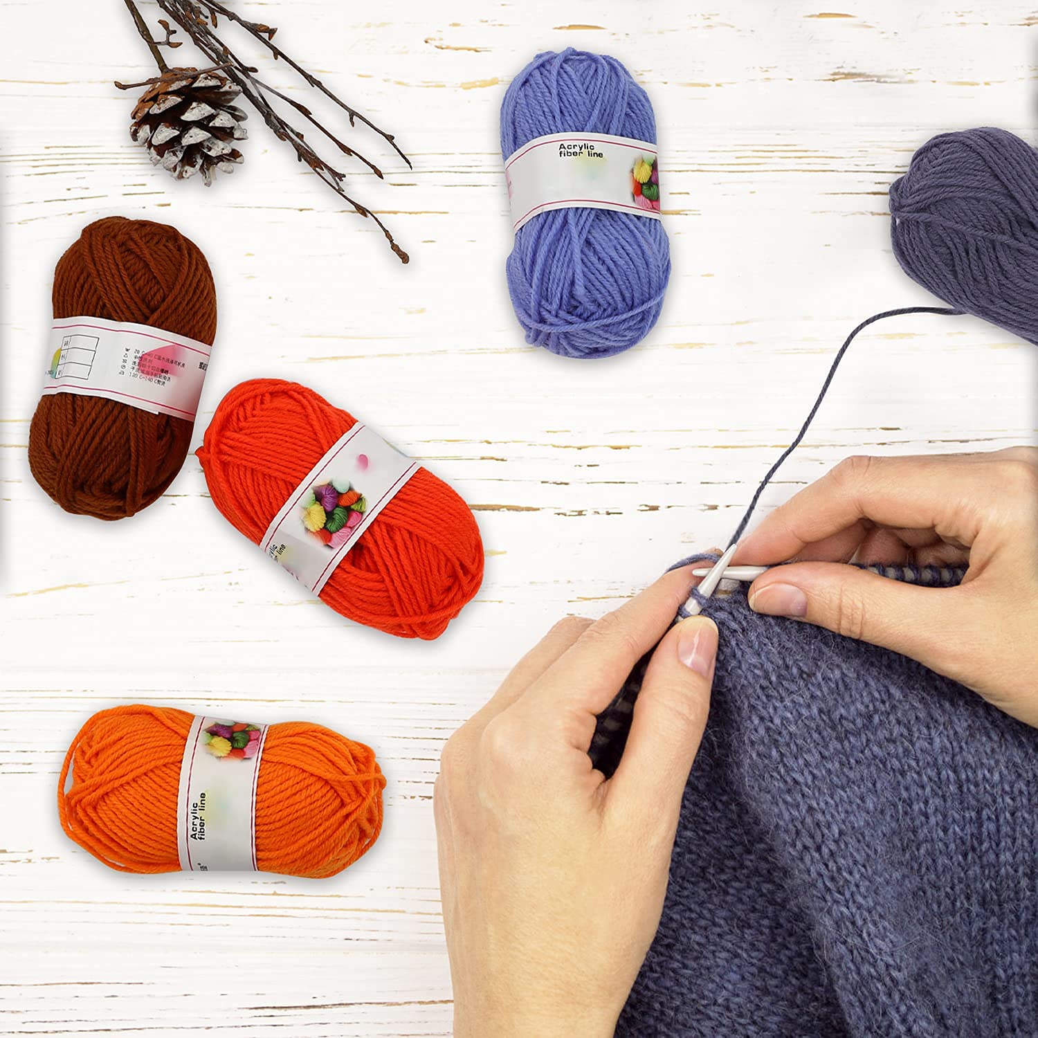 75 Pcs Crochet Kit with Yarn Set Crochet kit for Beginners Crochet Yarn Set Including 24 Acrylic Yarn Skeins Crochet Hooks Needles Handmade Yarn Knitting Crochet Kit for Beginners and Professional