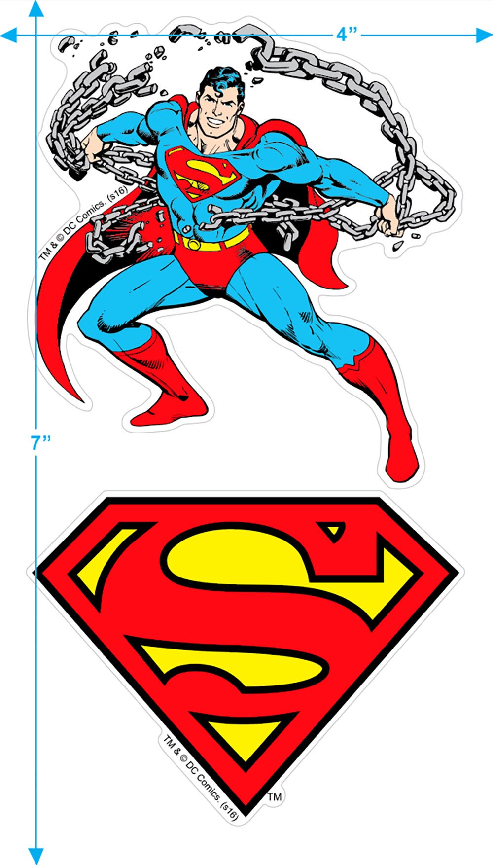 Toddler Superman Classic Logo T Shirt & Stickers (4T)