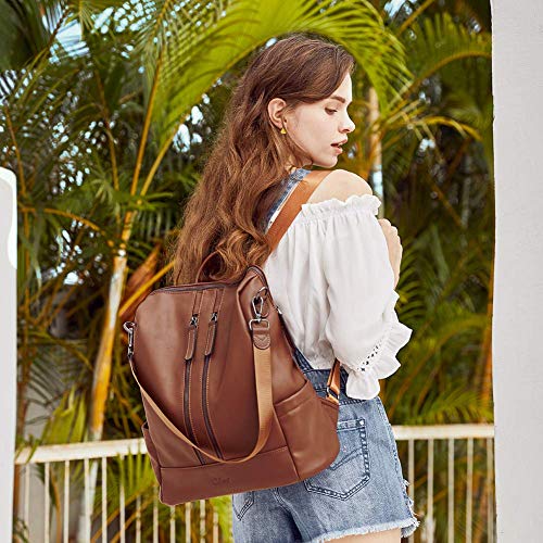CLUCI Leather Backpack Purse for Women Convertible Large Travel Ladies Designer Fashion Casual Shoulder Bag