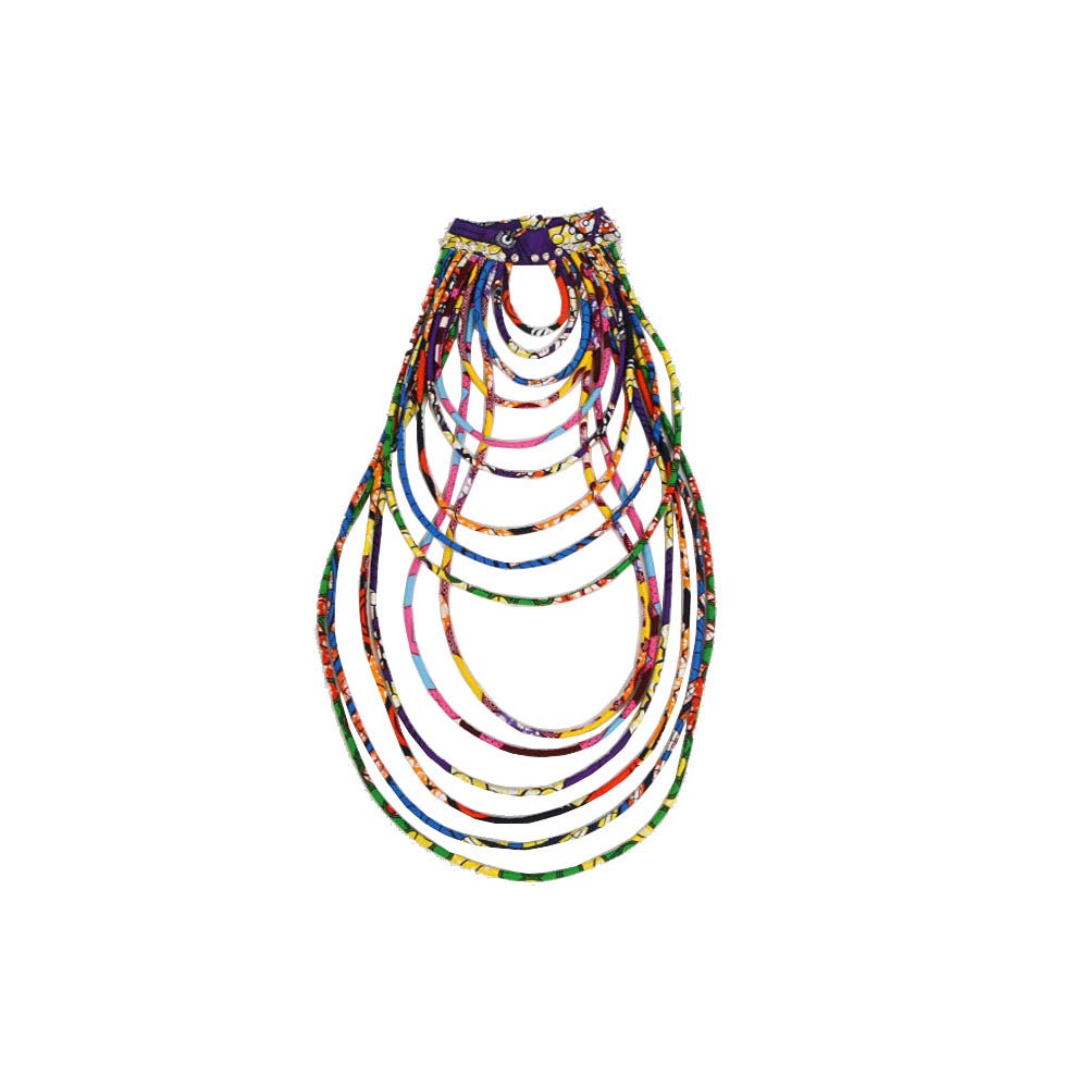 AFRICSTYLE African Necklaces for Women Jewelry Ladies Necklace Ankara Fabric Necklace (Multicolor)
