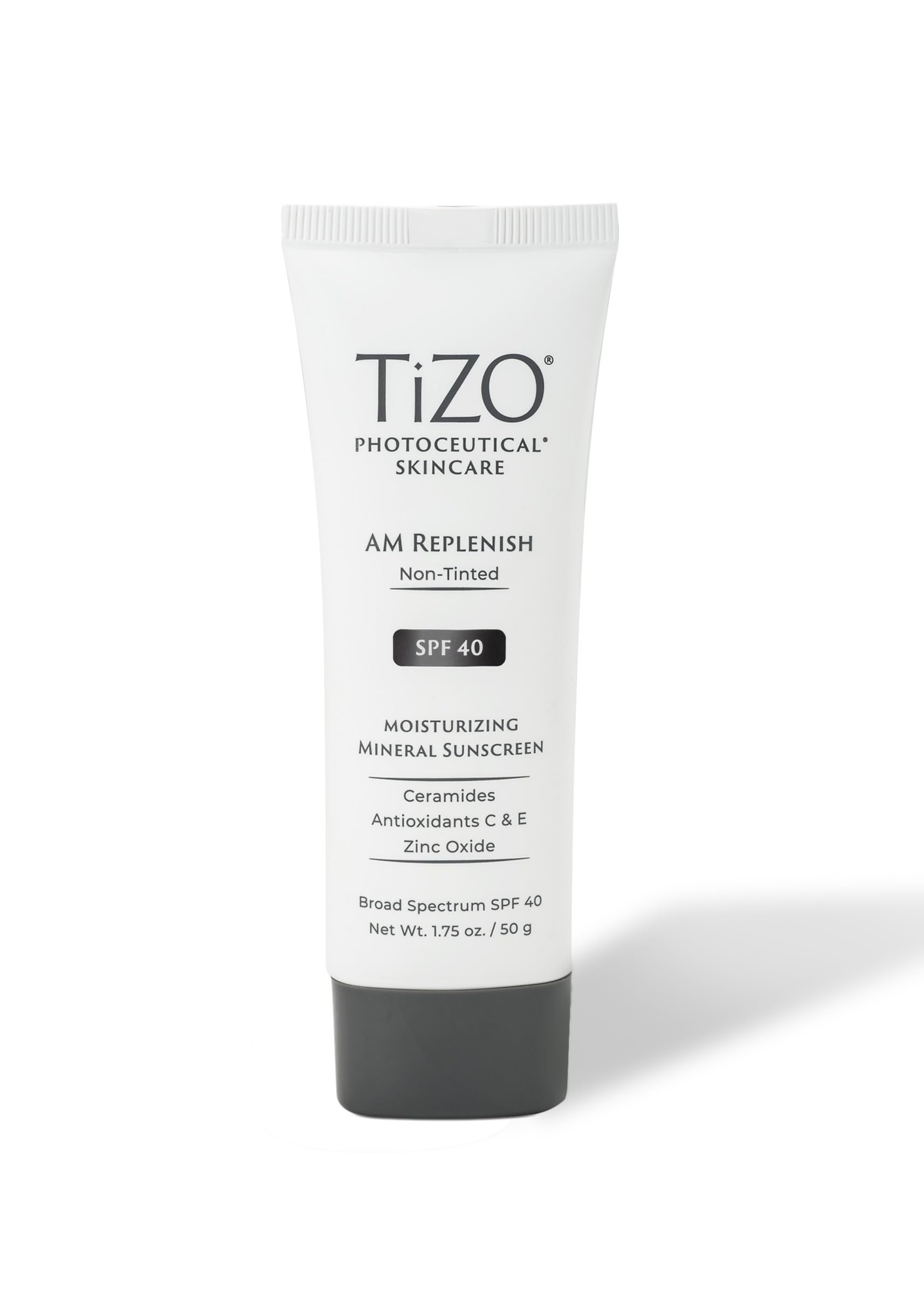 TIZO Photoceuticals Am Replenish Non-tinted Facial Mineral Sunscreen SPF 40, 1.75 oz