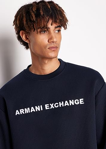 A | X ARMANI EXCHANGE Women's Cotton Jersey Tonal Logo V Neck Tee, Black