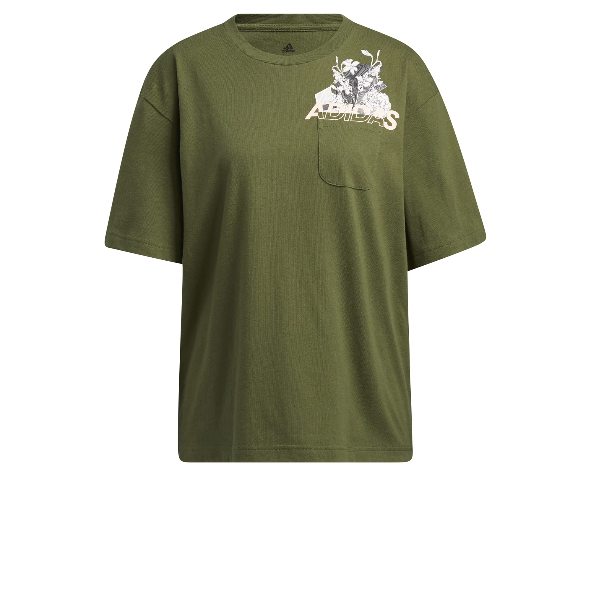 adidas womens Nini Graphics Pocket Tee Wild Pine X-Large