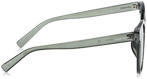 Calvin Klein Women's CK20519S Square Sunglasses, Crystal Smoke, 55/19/145