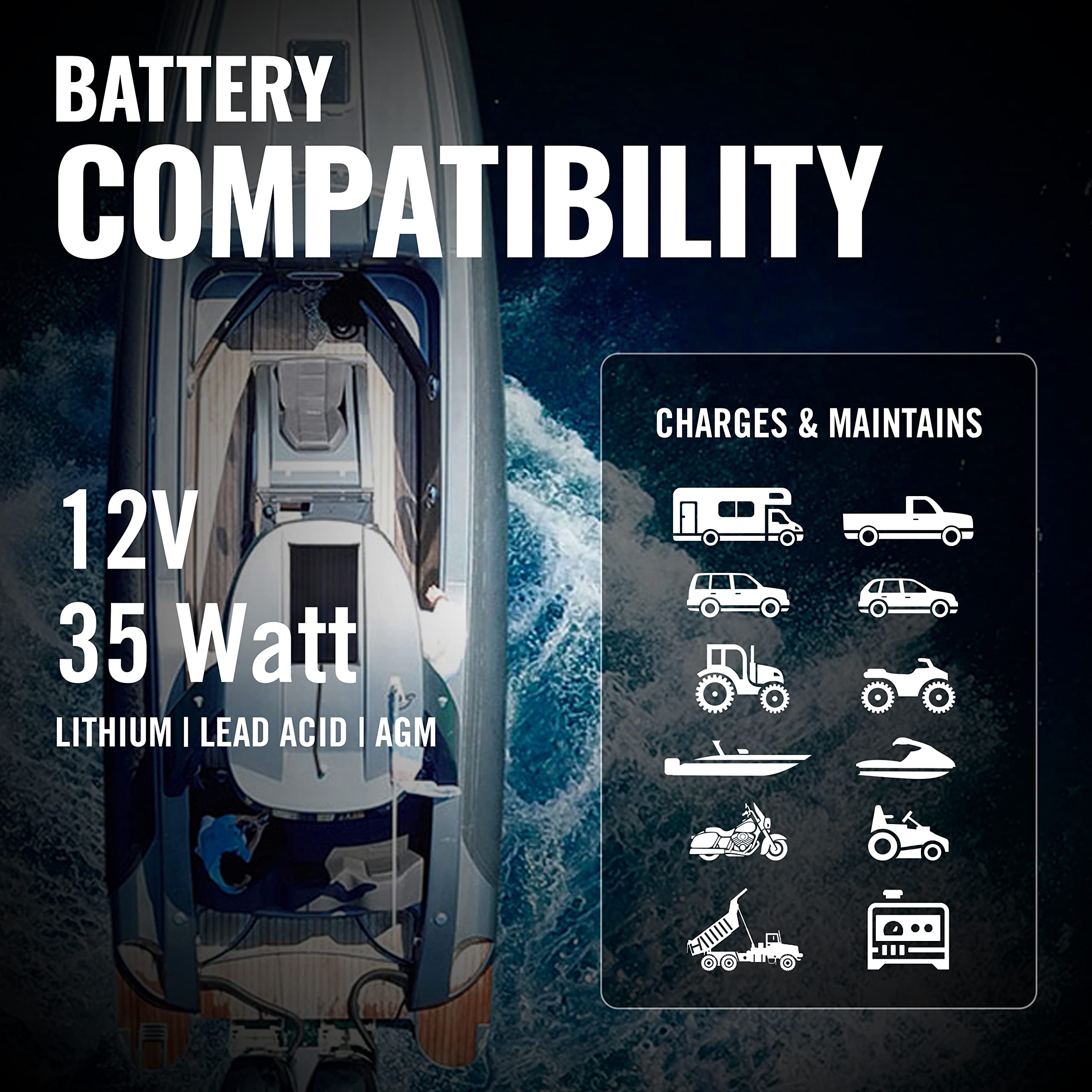 Battery Tender 35 Watt Solar Battery Charger with Charge Controller, Mountable and IP67 Weatherproof Solar Panel, Suitable for 12 Volt Lead Acid and AGM Batteries