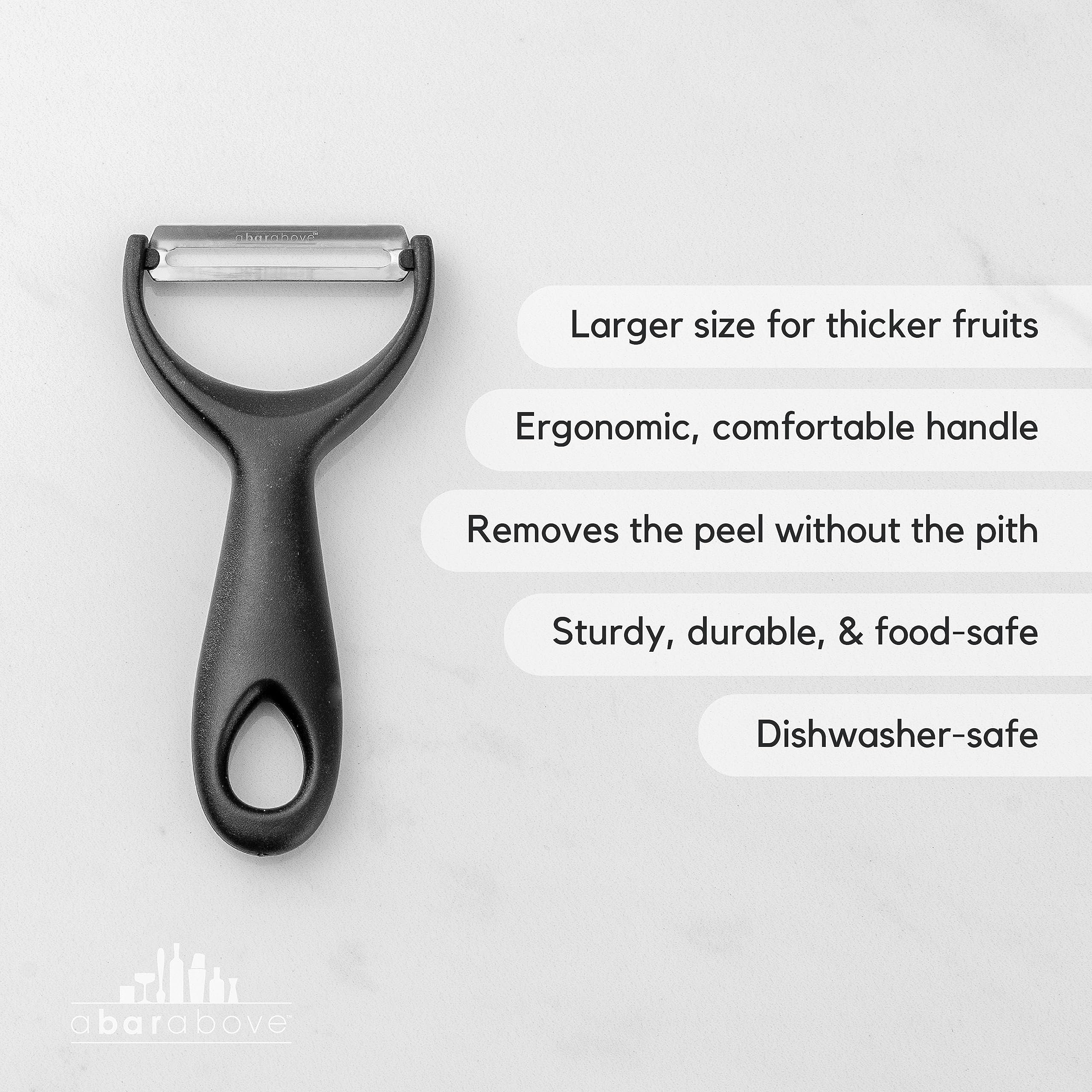 A Bar Above Professional Quality Citrus Peeler - Fruit Peeler for Oranges & Lemons - Premium Stainless Steel Bar Tool - Garnish Citrus Zester - Professional Grade Bar Tools - Orange Peel for Cocktails