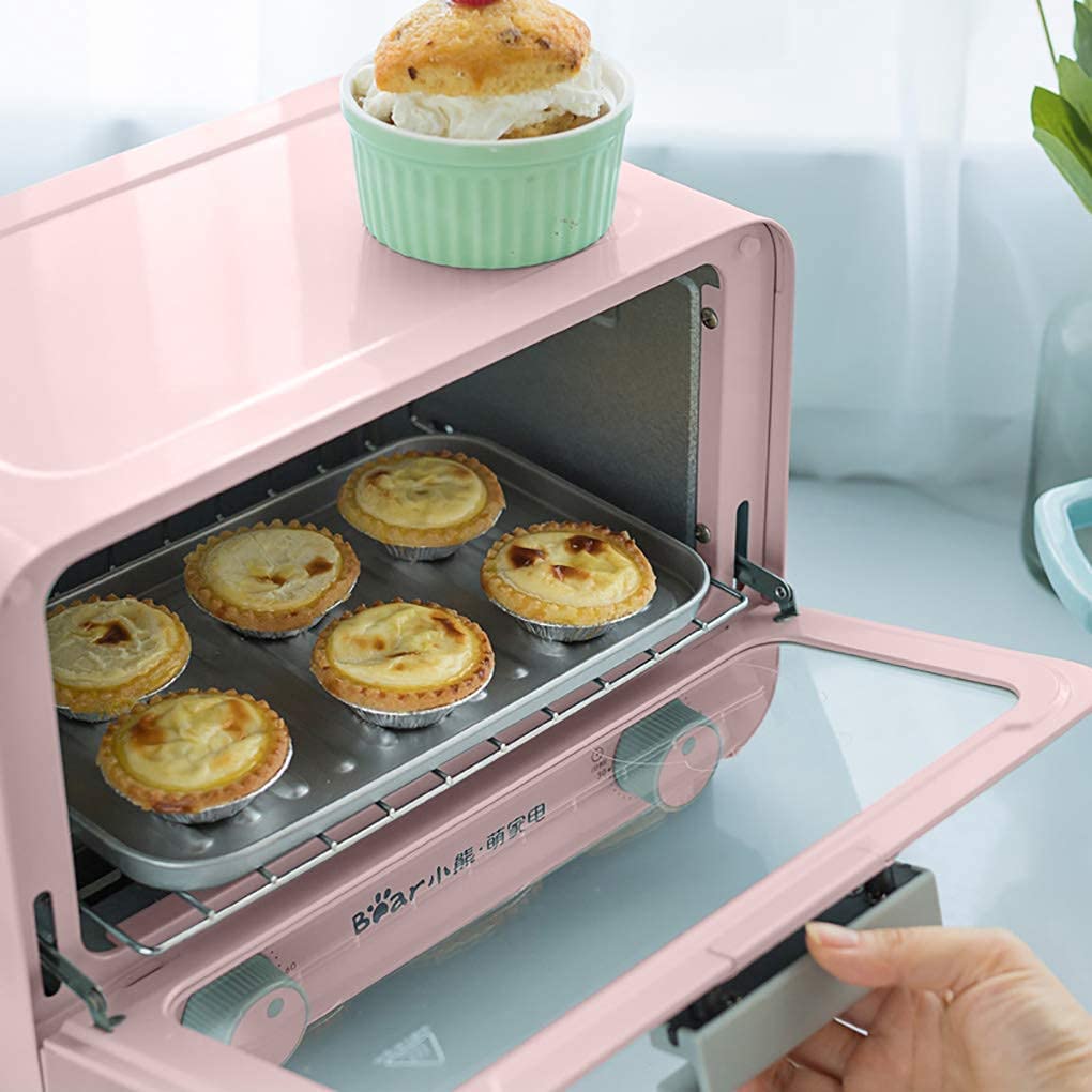 9L Mini Oven,with 800W Adjustable Temperature 50-230 ℃ and 30 Minutes Timer Household Baking Multifunctional Cake Oven (Pink) (Pink)