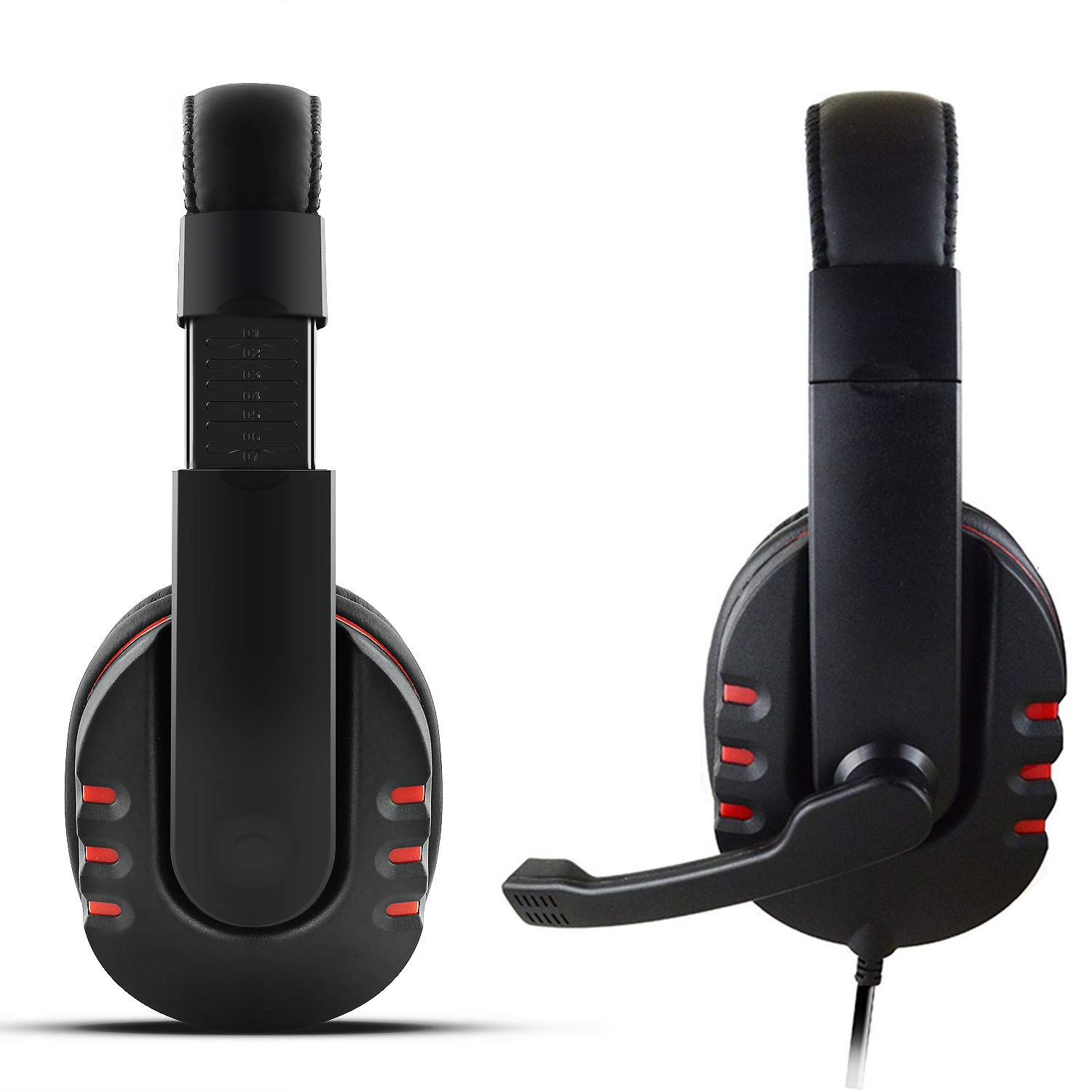 SourceTon 3.5mm Noise Isolating Over Ear Headphone with Mic and Volume Control Compatible with Laptop, PC, Xbox One Controller, Bonus with Extra 3.5mm Adapter