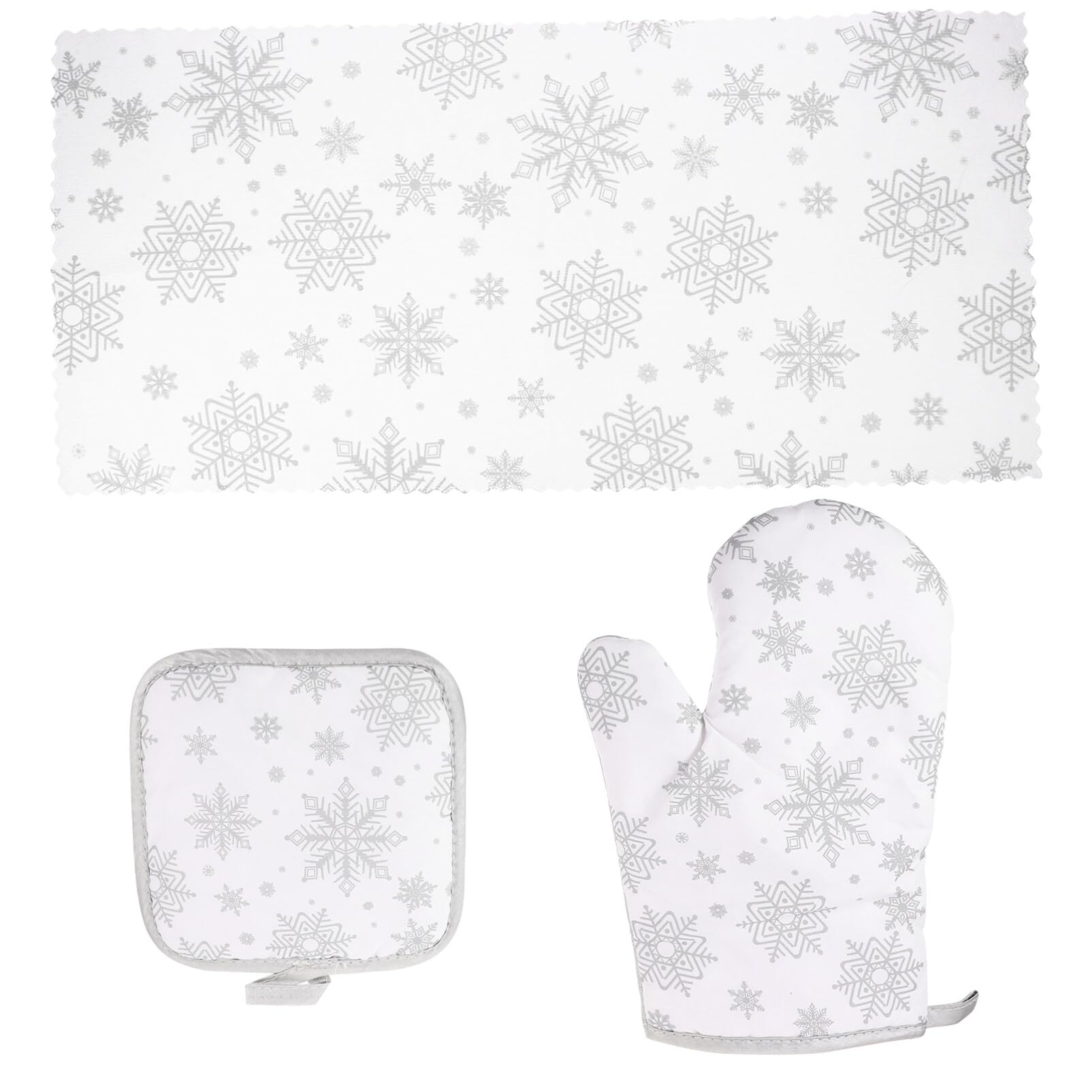 ABOOFAN 1 Set Microwave Glove Xmas Coasters Cooking Mittens Heat Insulated Gloves Mitts for Cooking Thickened Mittens Oven Mitts for Kitchen Hot Mitts Towels Resistance Polyester Christmas