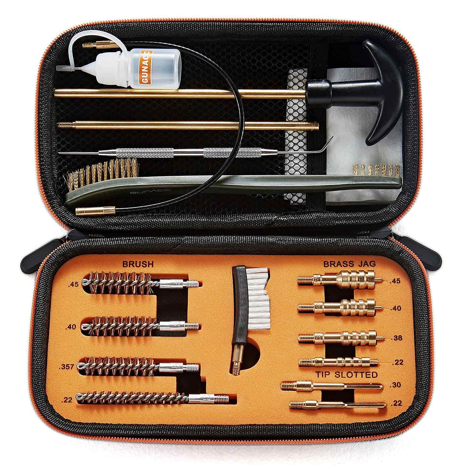 9mm Cleaning Kit, GUNACC Pistol Cleaning Kit, Handgun Cleaning Kit, for .22 .357 / .38 / 9mm .40 .45 Caliber Pistol