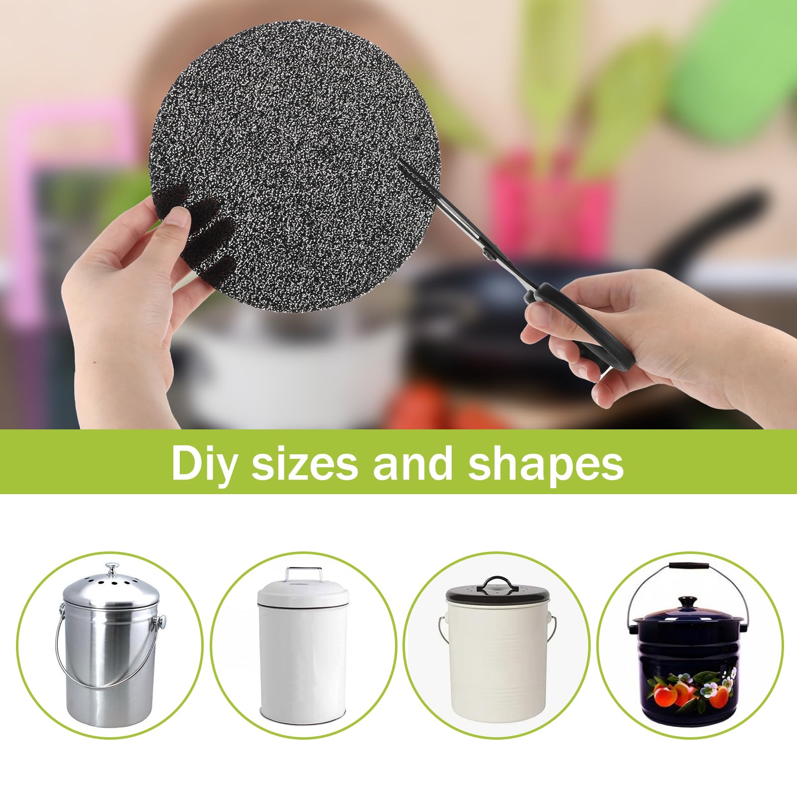 6 Pack Round Carbon Filter Compost Bin Filters Compost Bucket Filters Compost Filters 6.7 Inch Spare Activated Charcoal Home Bucket Refill Sets