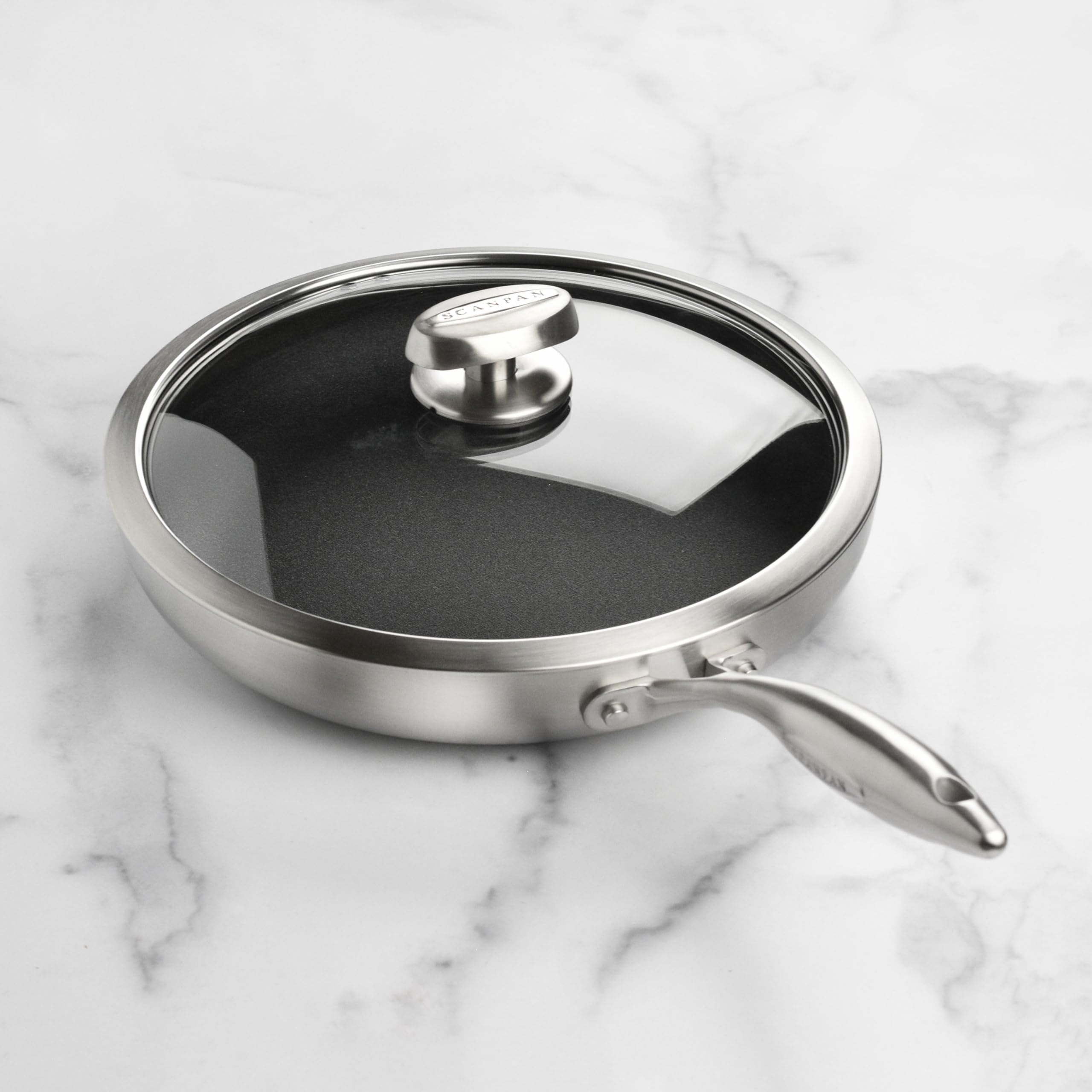 Scanpan CX+ 11" Fry Pan with Glass Lid - Stratanium Plus Nonstick - 5-ply Stainless Steel