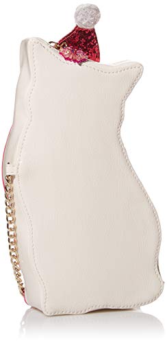 Betsey Johnson Kitsch Holiday Kitty Crossbody Bag, Pink Multi