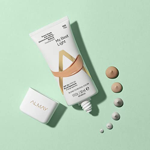 Almay Smart Shade Anti-Aging Skintone Matching Makeup, Hypoallergenic, Cruelty Free, Oil Free, -Fragrance Free, Dermatologist Tested Foundation with SPF 20, 1oz