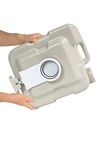 Camco Portable Toilet | Ideal for Camping, RVing, Boating, Road Trips and Other Recreational Activities | 5.3 Gallons, Gray (41541)