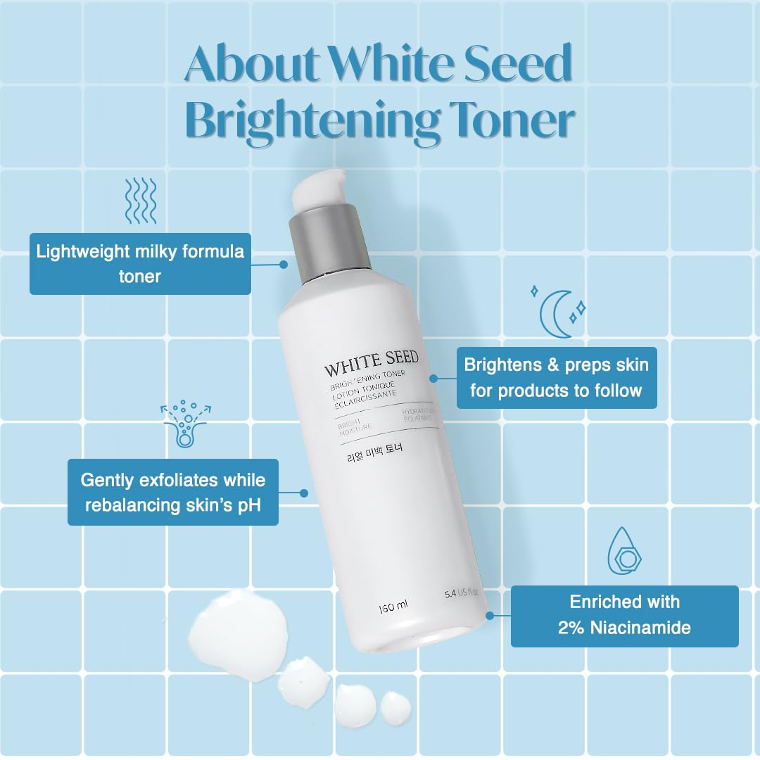 The Face Shop White Seed Brightening Toner | White Lupin Seed | White Daisy| Niacinamide | Moisturizing | Brightening