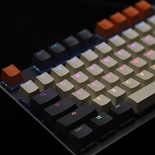 Carbon Miami PBT Double Shot Shine Through ANSI Backlit Keycaps for MX Mechanical Keyboard Melody 96 KBD75 68 61 87 104 Keychron(Only Keycap) (Carbon)