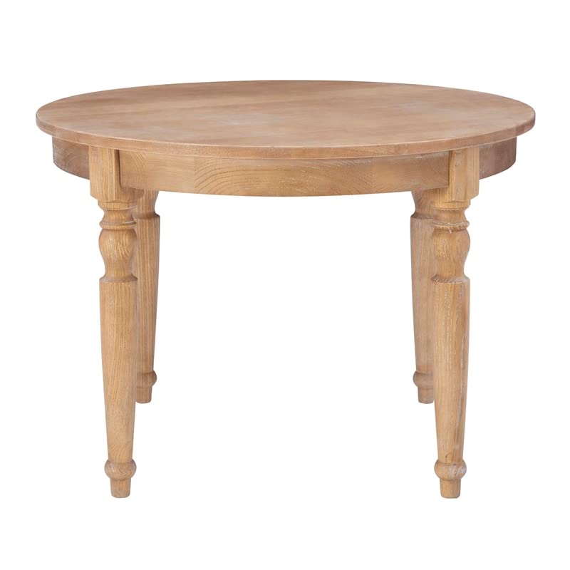 Linon Avalon Wood Round Dining Table in Light Brown