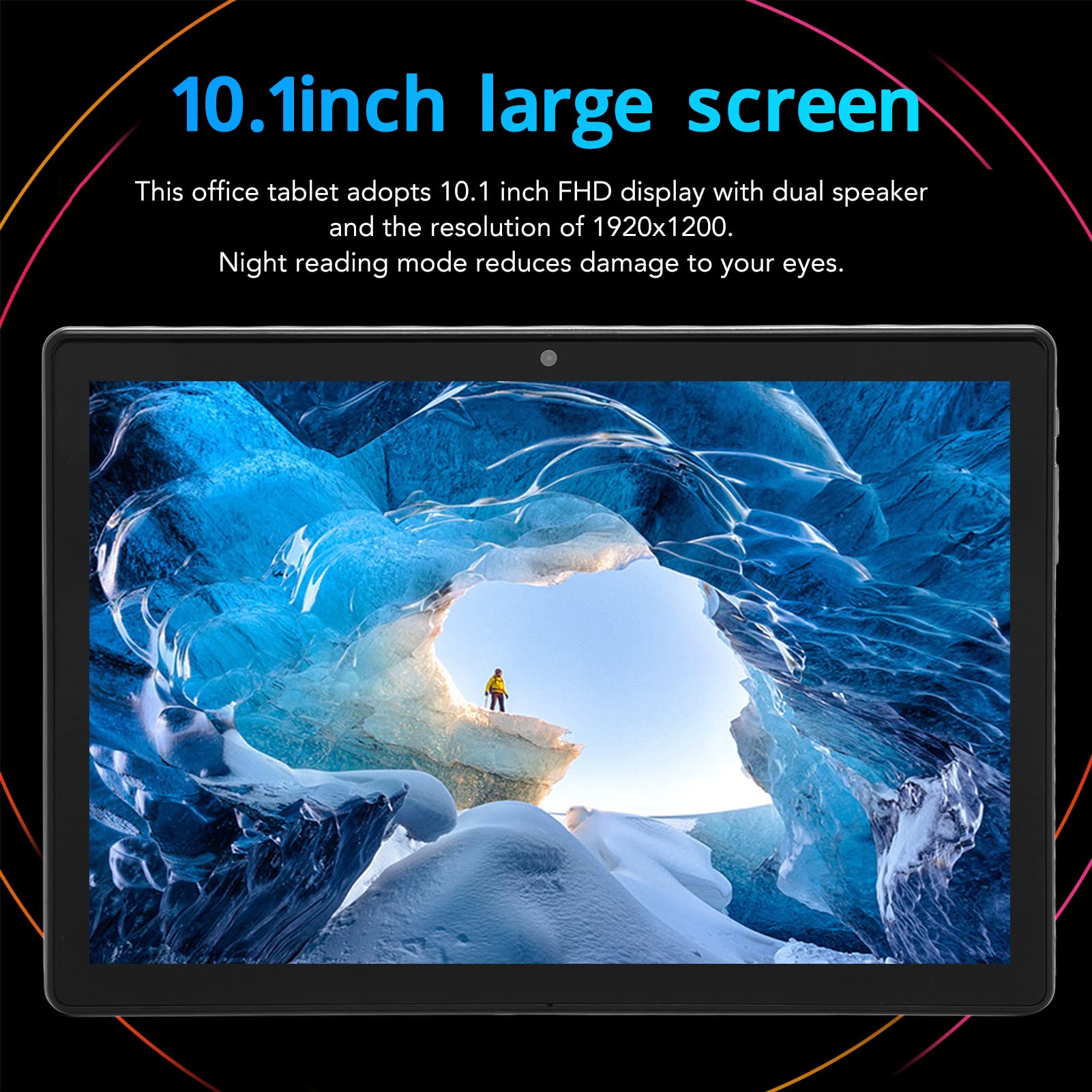 AMONIDA Gaming Tablet Dual Camera Office Tablet 10.1 Inch Quad Core (Iron Gray)