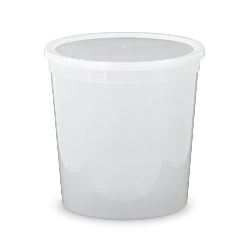 ePackageSupply 2/3 Gallon Food Grade - Food Safe Round Plastic Container with Lid - Translucent - Double Seal Lid - 10 sets of containers & lids