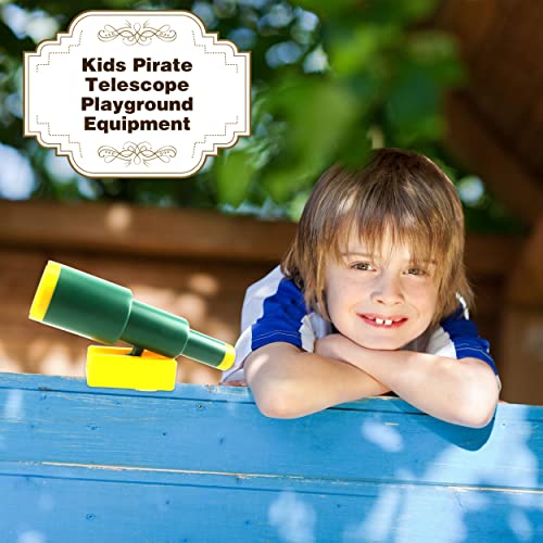 Haconba 2 Pack Swingset Telescope Toy Playground Pirate Telescope Plastic Playset Telescope for Outdoor Playhouse Treehouse Jungle Gym Accessories (Green)