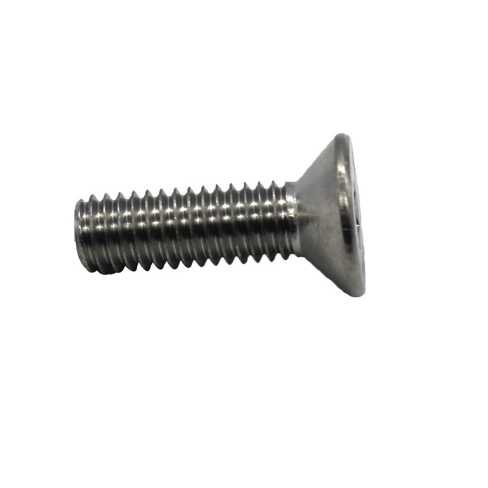 Fullerkreg 18-8 Stainless Steel Hex Drive Flat Head Screw M5 x 0.8 mm Thread, 20 mm Long,Packs of 50