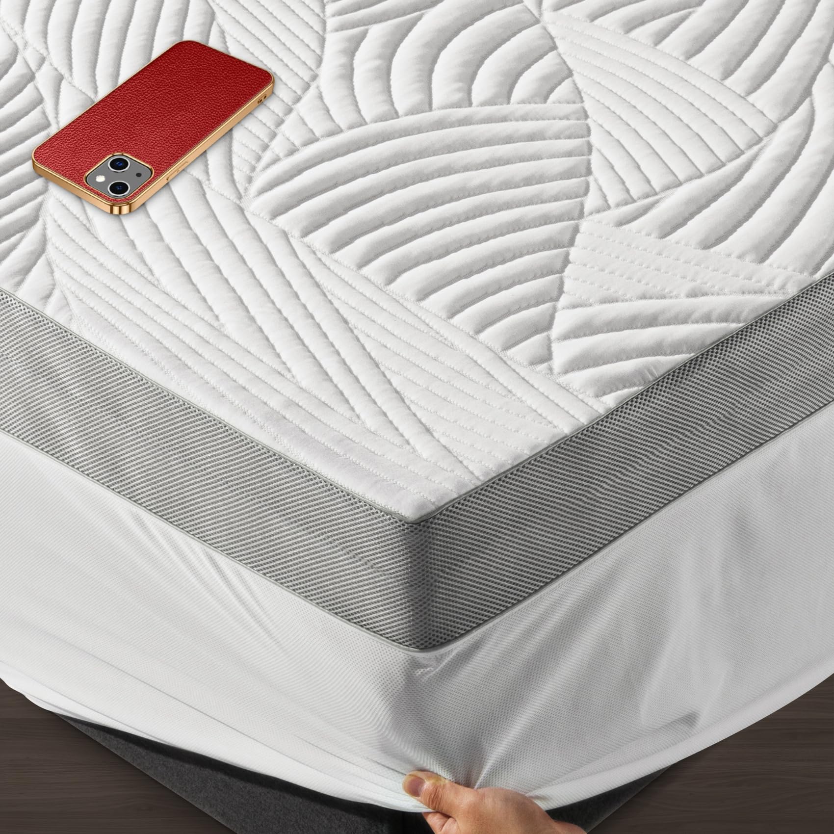Ivellow Memory Foam Mattress Topper Queen Size Cooling 3 Inch Gel Mattress Pad Cover with 8"-21" Deep Pocket for Back Pain Queen