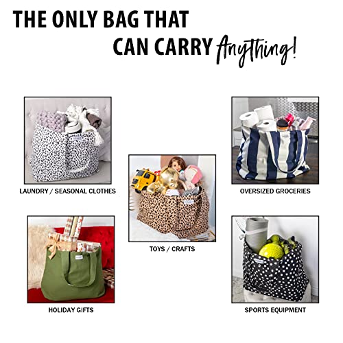 Foundry by Fit + Fresh, All The Things Tote Bag, Luggage, Travel Duffle Bag, Weekender Bags for women, and Beach Bag, B&W Dot extra large
