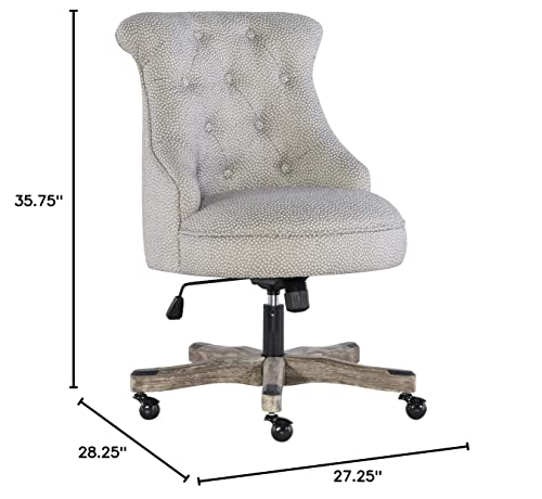 Linon Talia Office Chair, Gray 28.25D x 27.25W x 35.75H Inch