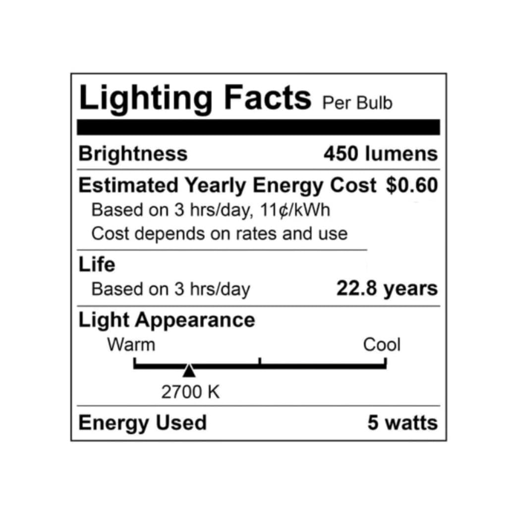 Anyray 2-LED Light Bulbs HR16 120V 5W E27 MR-16 JDR C Hood Lamp Short Neck E26 (Warm White)