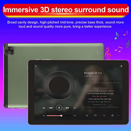 AMONIDA Tablet Computer, HD 1080P 10.1 Inch Tablet 4GB RAM 64GB ROM 5G WiFi Dual SIM 8 Core for School for Adults (US Plug)