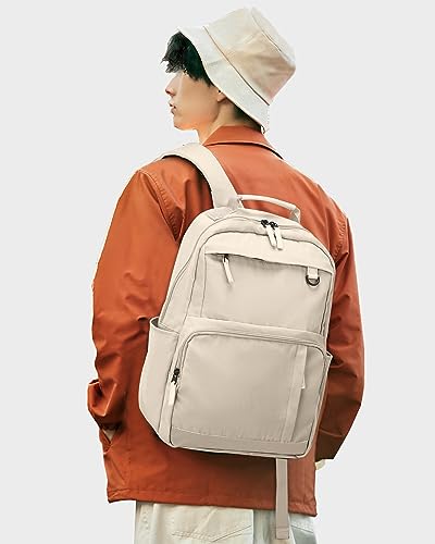 bergsalz White Laptop Backpack For Women Men Travel Backpack Carry On Backpack Casual Daypack Backpacks Lightweigt Waterproof College Essentials Backpack Work Teacher Backpack Purses For Women