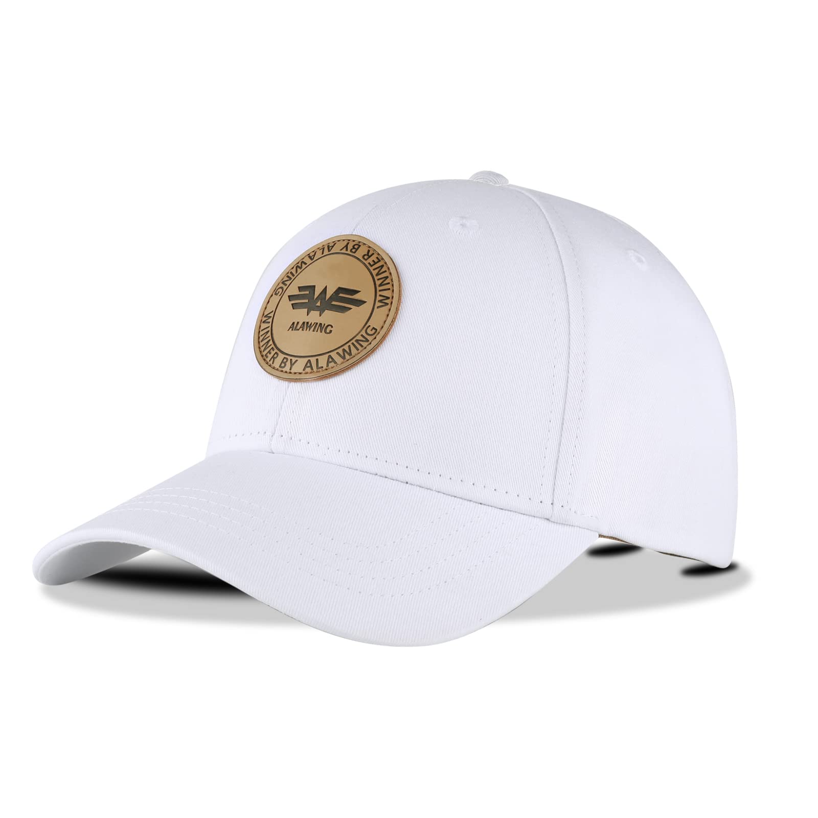 ALAWING Baseball Cap Mens Hats for Women Pure Cotton Washed Ball Caps Summer Sun Dad Hat Unisex Adjustable (White)