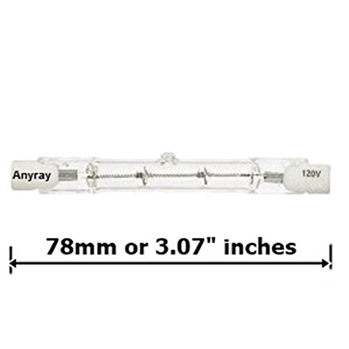 Anyray A1826Y (3)-Pack 100W Halogen Light Bulb 110V 120v 130V T3 J Type R7S 100 Watt Double Ended 78mm or 3-1/8 inch Long